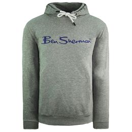 Ben Sherman Gro&szlig;e Logo Herren Hoodie Grau Melange