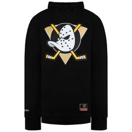 Mitchell & Ness Mitchell & Ness NHL Anaheim Ducks Teamlogo Schwarzer Hoodie