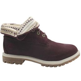 Timberland Authentic Roll Top Womens Leder Burgund Schn&uuml;rstiefel 8767R B47D