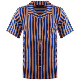Nicce Sommer Serie Streifen Herren Blau/Orange Hemd
