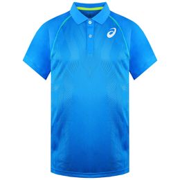 asics Match Actibreeze Herren Blau Tennis Polo-Shirt