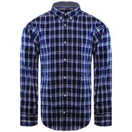 Eden Park Paris karierte Herrenbluse blau