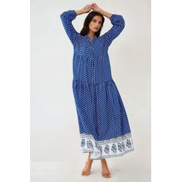 Bedrucktes V-Ausschnitt Maxikleid