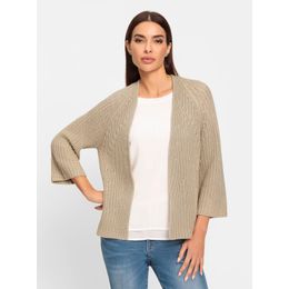 Heine Damen Cardigan, Braun, Gr. 44, Strickjacken, Material: Baumwolle
