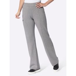 Heine Damen Strickhose, Grau, Gr. 40, Weite Hosen, Material: Viskose