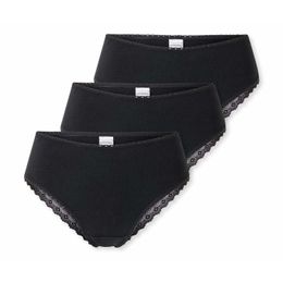 3 Schiesser Brazilian-Slips - Damen - Gr. 36 - schwarz