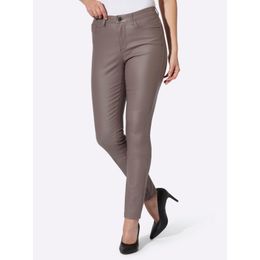 Heine Damen Bauchweg-Hose, Braun, Gr. 18, R&ouml;hrenhosen, Material: Viskose