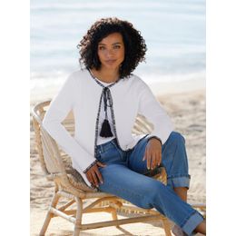 Heine Damen Strickjacke, Wei&szlig;, Gr. 40, Strickjacken, Material: Baumwolle