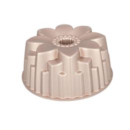 Birkmann Gugelhupfform Contoura, Gold, Metall, Blume, 9.5 cm, antihaftbeschichtet, Backen, Backformen, Gugelhupfformen