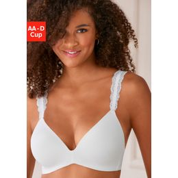 Lascana Damen Push-up-BH, Wei&szlig;, Gr. 75AA, Push-Up-BHs, Material: Polyamid