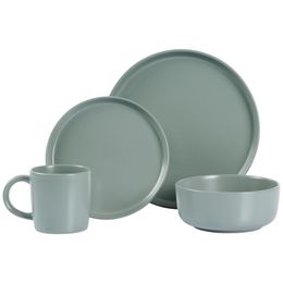Novel Kombiservice Salerno, Gr&uuml;n, Keramik, 16-teilig, Uni, 410 ml,900 ml, Lfgb, lebensmittelecht, Essen & Trinken, Geschirr, Geschirr-Sets, Kombiservice