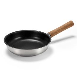 Tchibo - Edelstahl-Pfanne mit Holzgriff - silber