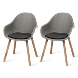 Tchibo - 2er Set Schalenstuhl - 58x61x84cm - anthrazit -