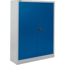 Sch&auml;fer Shop Sch&auml;fer Shop Select Materialschrank MSI 16412, B 1200 x T 400 x H 1535 mm, 3 B&ouml;den, Stahl, wei&szlig;aluminium RAL 9006/enzianblau RAL 5010
