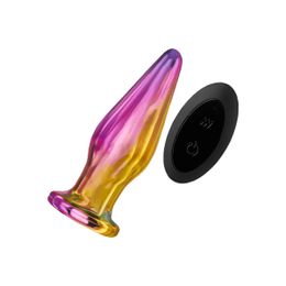 dreamtoys Glamour Glass - Remote Vibe Tapered Plug, 12,5 cm