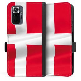 DeinDesign Xiaomi Redmi Note 10 Pro Handy Klapph&uuml;lle Handyh&uuml;lle aus Kunst Leder schwarz Flip Case Denmark Flag Sideflip mit langer Lasche