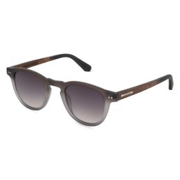 Woodfellas 11736 HAVN | Herren-Sonnenbrille | Fassung: Vollrand, Rund, Acetat, Grau Hell | Glasfarbe: Grau