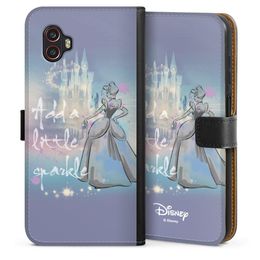 DeinDesign Galaxy XCover 6 Pro Handy Klapph&uuml;lle Handyh&uuml;lle aus Kunst Leder schwarz Flip Case Disney Official Licensed Product Cinderella Sideflip mit langer 
