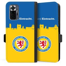 DeinDesign Xiaomi Redmi Note 10 Pro Handy Klapph&uuml;lle Handyh&uuml;lle aus Kunst Leder schwarz Flip Case Logo Eintracht Braunschweig Official Licensed Product Sideflip 
