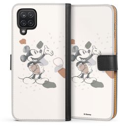 DeinDesign Galaxy A12 Handy Klapph&uuml;lle Handyh&uuml;lle aus Kunst Leder schwarz Flip Case Disney Mickey Mouse Official Licensed Product Sideflip mit langer Lasche