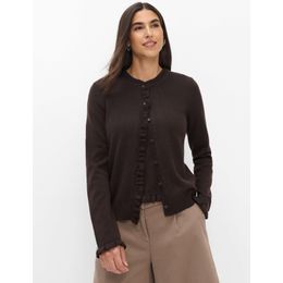 Brax Damen Strickjacke Style ANN brunette, dunkelbraun, Gr. 44