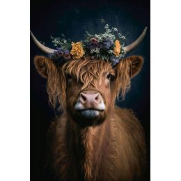 SONSTIGE Glasbild FLOWER COW