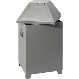 Abfallbeh&auml;lter, 80 l, feuerhemmend, Oberteil abnehmbar, graualuminium kaiserkraft