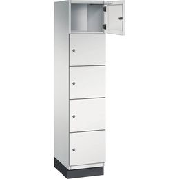 C+P 5er-Schlie&szlig;fachschrank Cambio, 1 Abteil, lichtgrau, Stahlblech-T&uuml;r, B 400 mm, 5 F&auml;cher