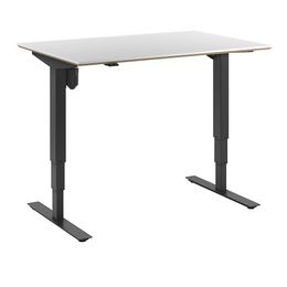 Schreibtisch Atlanta Trend, elektrisch h&ouml;henverstellbar, gerade, BxT 1200 x 800 mm, wei&szlig;/schwarz kaiserkraft