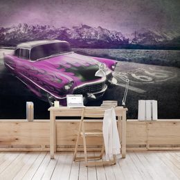 Bilderwelten Fototapete Fahrzeuge modern Wandtapete einzigartig - No.BP13 Route66 Cadillac - Fahrzeuge Wohnzimmer Schlafzimmer