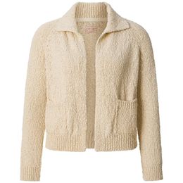 Maglificio GRP Damen-Strickjacke mit Kragen L Naturwei&szlig;