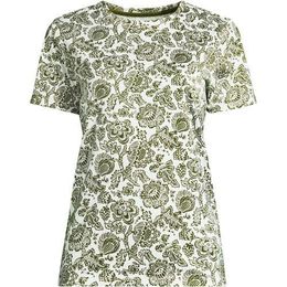 LANDS' END Supima Kurzarm-Shirt mit rundem Ausschnitt f&uuml;r Damen, Damen, size: regular, Gr&uuml;n, Baumwolle, by Lands' End