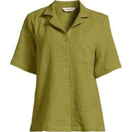 LANDS' END Kurz&auml;rmelige Musselin-Bluse, Damen, size: regular, Pink, Baumwolle, by Lands' End