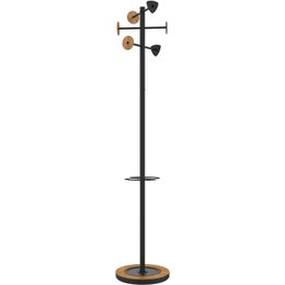 Unilux Kleiderst&auml;nder BORA BAMBOO schwarz, bambus 38,0 x 178,0 cm 6 Haken