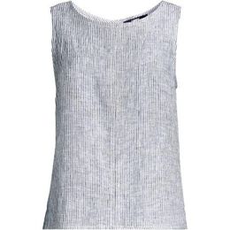 LANDS' END Leinentop mit Knopfleiste am R&uuml;cken f&uuml;r Damen, Damen, size: regular, Schwarz, Leinen, by Lands' End