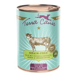 Terra Canis Kalb mit Petersilienwurzel, Mango & Johannisbeere Hunde-Nassfutter getreidefrei 6x400g