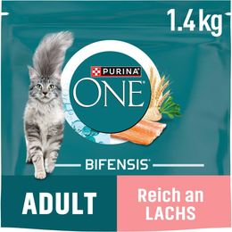 Purina One BIFENSIS Adult Lachs Katzen-Trockenfutter zur St&auml;rkung der Abwehrkr&auml;fte 1,4kg