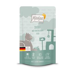 MjAMjAM -Quetschie- Insekt mit vorz&uuml;glichem Kalb Katzen-Nassfutter ohne Getreidezusatz 12x125g