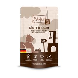 MjAMjAM Quetschie purer Fleischgenuss k&ouml;stliches Lamm pur Katzen-Nassfutter hoher Fleischanteil 12x125g