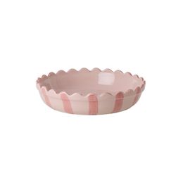 Rice Runde Auflaufform Kuchenform Small Rosa und Creme mit gr&uuml;nen Punkten - &Oslash; 25 cm