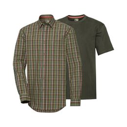 Wald & Forst Wald & Forst Set Jagdhemd mit T-Shirt Oliv kariert (Gr&ouml;&szlig;e: M)