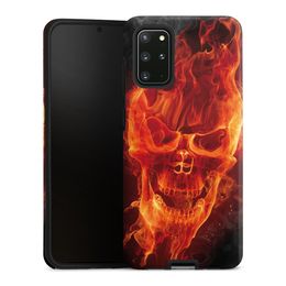 DeinDesign Galaxy S20 Plus Handy Panzer Handyh&uuml;lle robuste Outdoor H&uuml;lle Schutzh&uuml;lle matt Totenkopf Skull Fire Tough Case