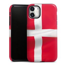DeinDesign iPhone 11 Handy Panzer Handyh&uuml;lle robuste Outdoor H&uuml;lle Schutzh&uuml;lle gl&auml;nzend Denmark Flag Tough Case