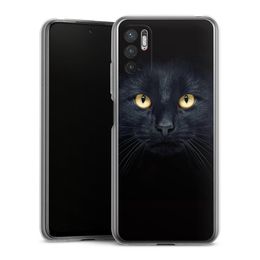 DeinDesign Xiaomi Redmi Note 10 5G Handy Silikon H&uuml;lle Case transparent Handyh&uuml;lle Eye Cat Black Silikon Case