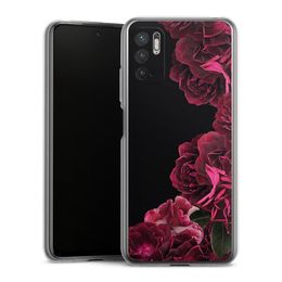 DeinDesign Xiaomi Redmi Note 10 5G Handy Silikon H&uuml;lle Case transparent Handyh&uuml;lle Vintage Rose Pink Silikon Case