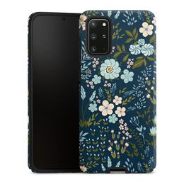 DeinDesign Galaxy S20 Plus Handy Panzer Handyh&uuml;lle robuste Outdoor H&uuml;lle Schutzh&uuml;lle matt Blue Muster Flowers Tough Case