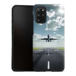 DeinDesign Galaxy S20 Plus Handy Panzer Handyh&uuml;lle robuste Outdoor H&uuml;lle Schutzh&uuml;lle matt Wanderlust Airplane Urlaub Tough Case