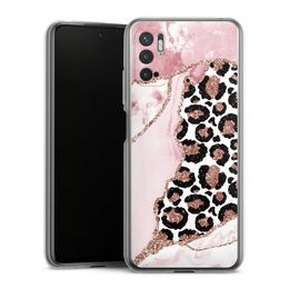 DeinDesign Xiaomi Redmi Note 10 5G Handy Silikon H&uuml;lle Case transparent Handyh&uuml;lle Leopard Glitzer Marble Silikon Case