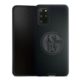DeinDesign Galaxy S20 Plus Handy Panzer Handyh&uuml;lle robuste Outdoor H&uuml;lle Schutzh&uuml;lle matt Fc Schalke 04 Metallic Look Carbon Tough Case