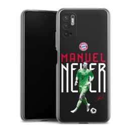 DeinDesign Xiaomi Redmi Note 10 5G Handy Silikon H&uuml;lle Case transparent Handyh&uuml;lle Manuel Neuer Fc Bayern M&uuml;nchen Official Licensed Product Silikon Case